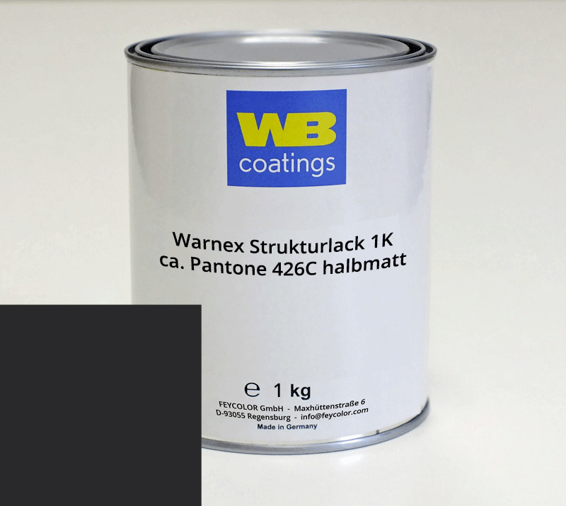 1kg Warnex Strukturlack ca. Pantone 426C halbmatt | Lautsprecherteile.de